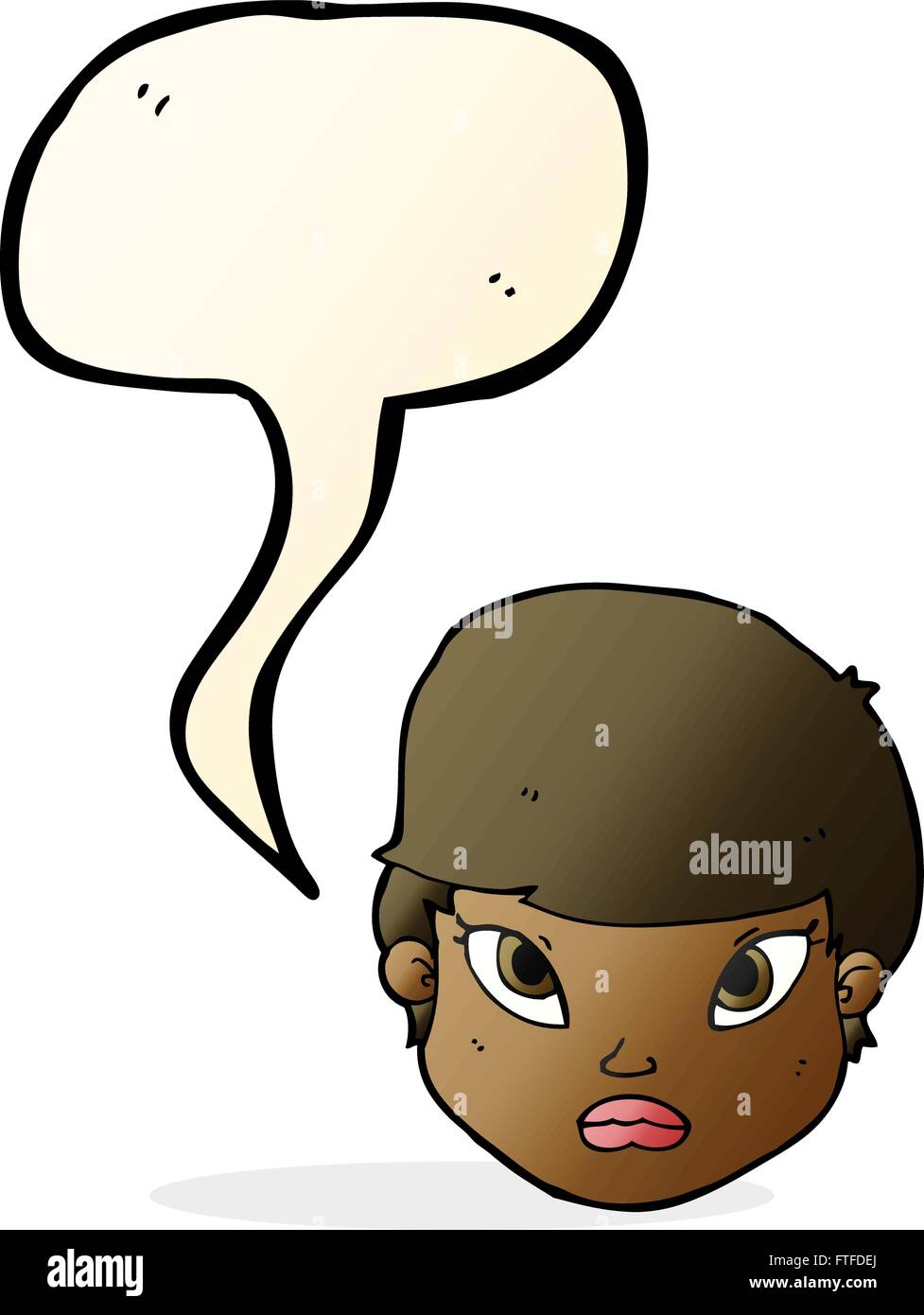 Cartoon serious face bubble hi-res stock photography and images - Alamy
