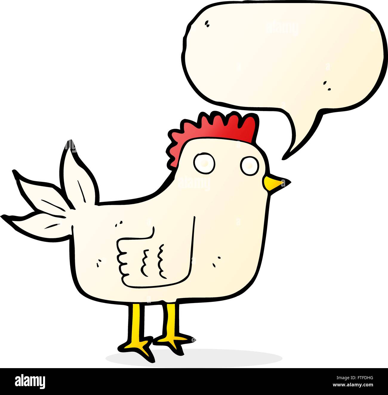 cartoon hen with speech bubble Stock Vector Image & Art - Alamy