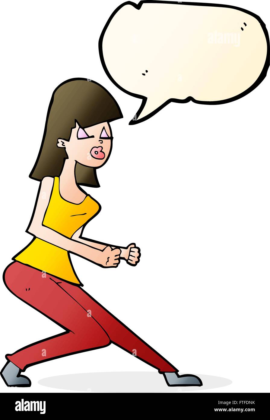 Cartoon crazy dancing girl Stock Vector Images - Alamy