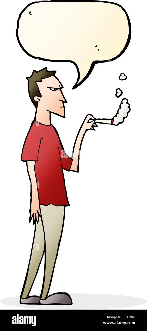 cartoon annoyed smoker with speech bubble Stock Vector Image & Art - Alamy