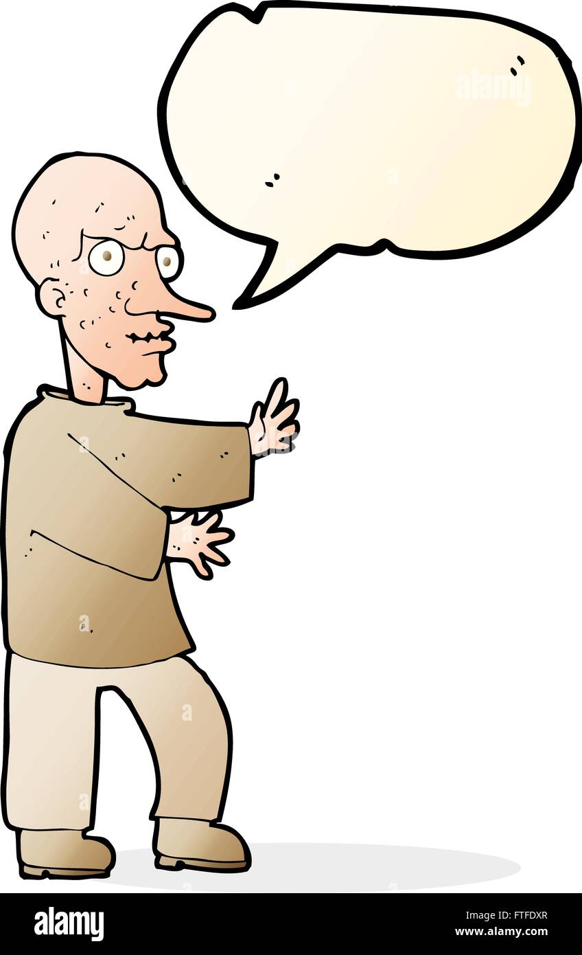 cartoon mean looking man with speech bubble Stock Vector Image & Art ...