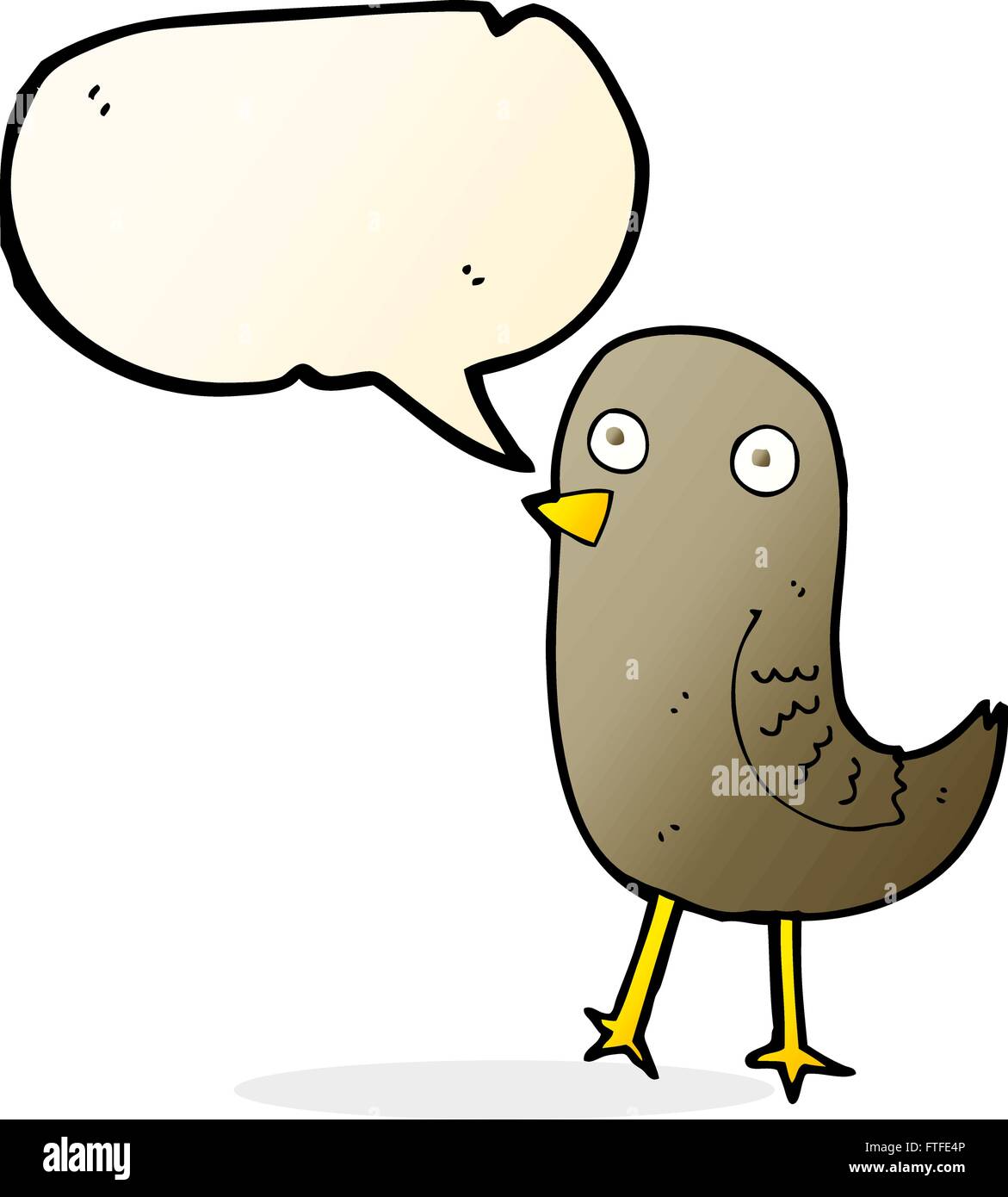 funny cartoon bird with speech bubble Stock Vector Image & Art - Alamy