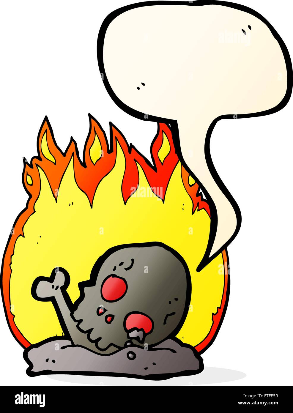 cartoon burning old bones with speech bubble Stock Vector Image & Art ...