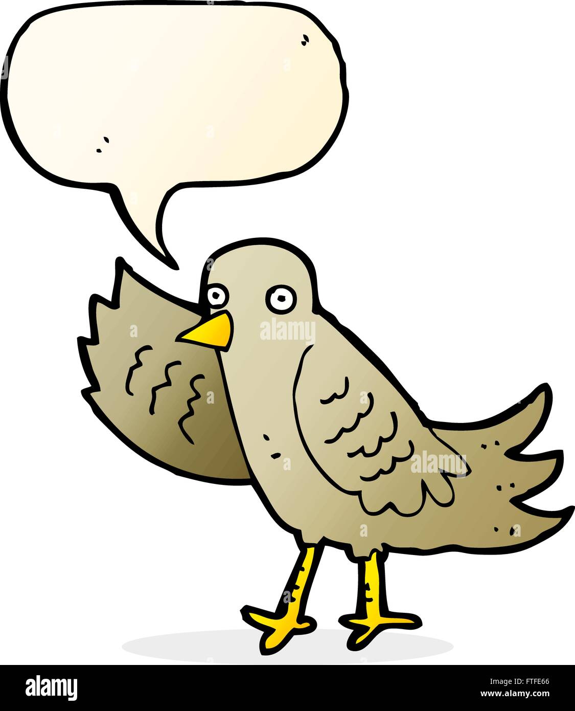 cartoon waving bird with speech bubble Stock Vector Image & Art - Alamy