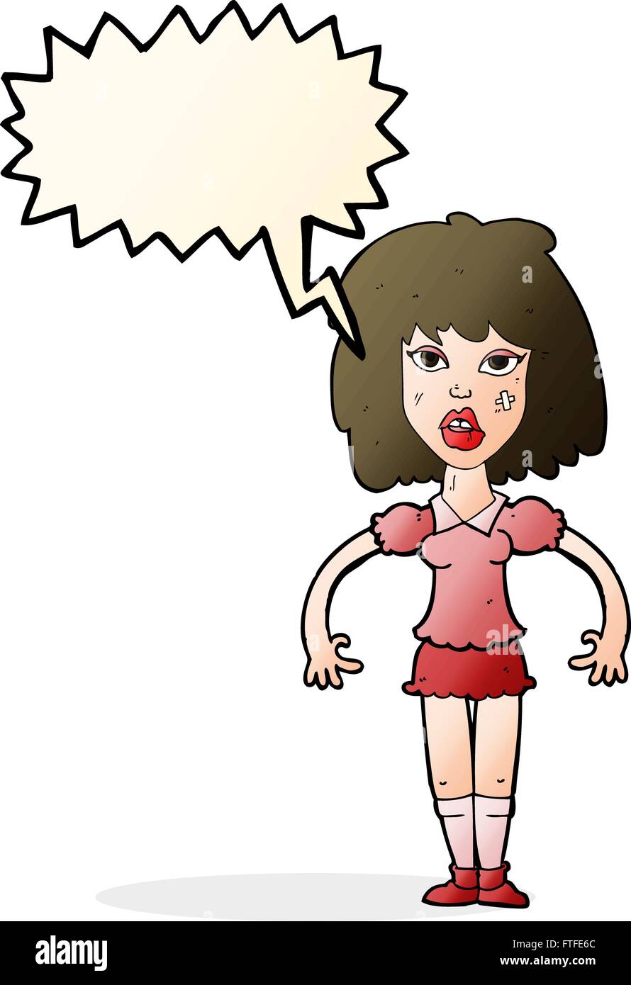cartoon girl fight with speech bubble Stock Vector Image & Art - Alamy
