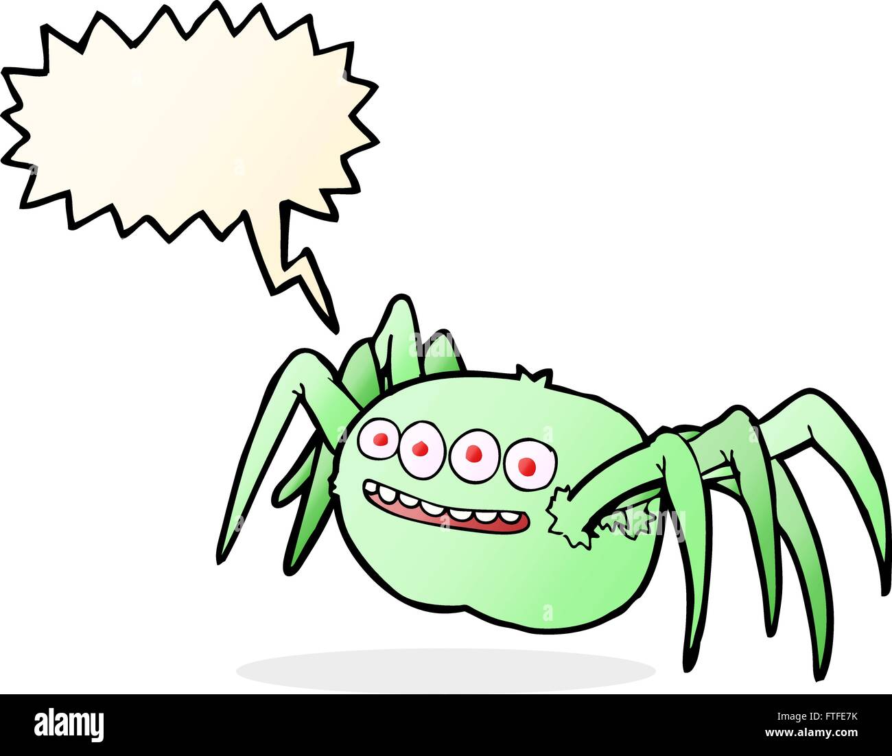 cartoon spooky spider with speech bubble Stock Vector Image & Art - Alamy