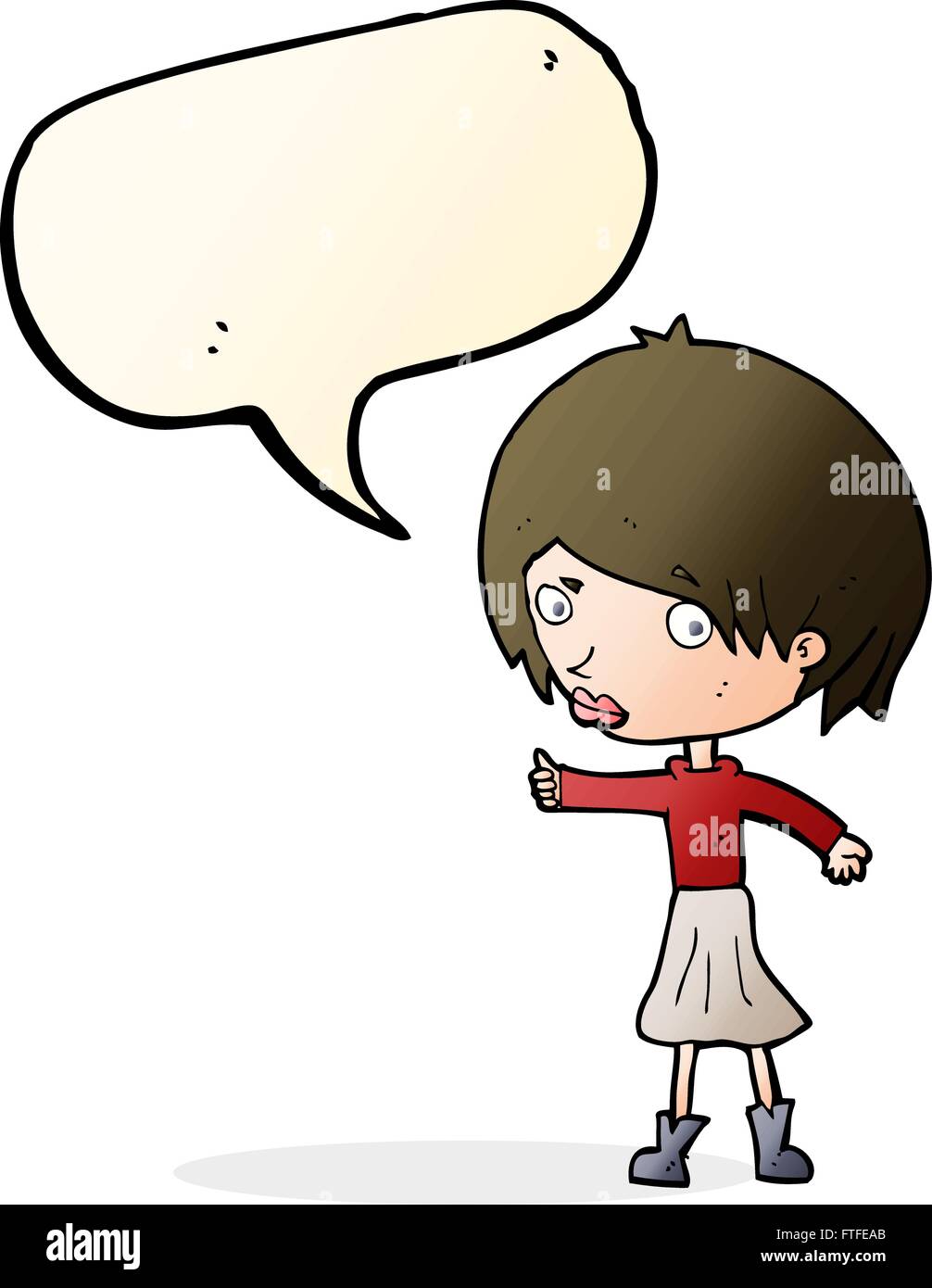 cartoon woman raising eyebrow with speech bubble Stock Vector Image ...