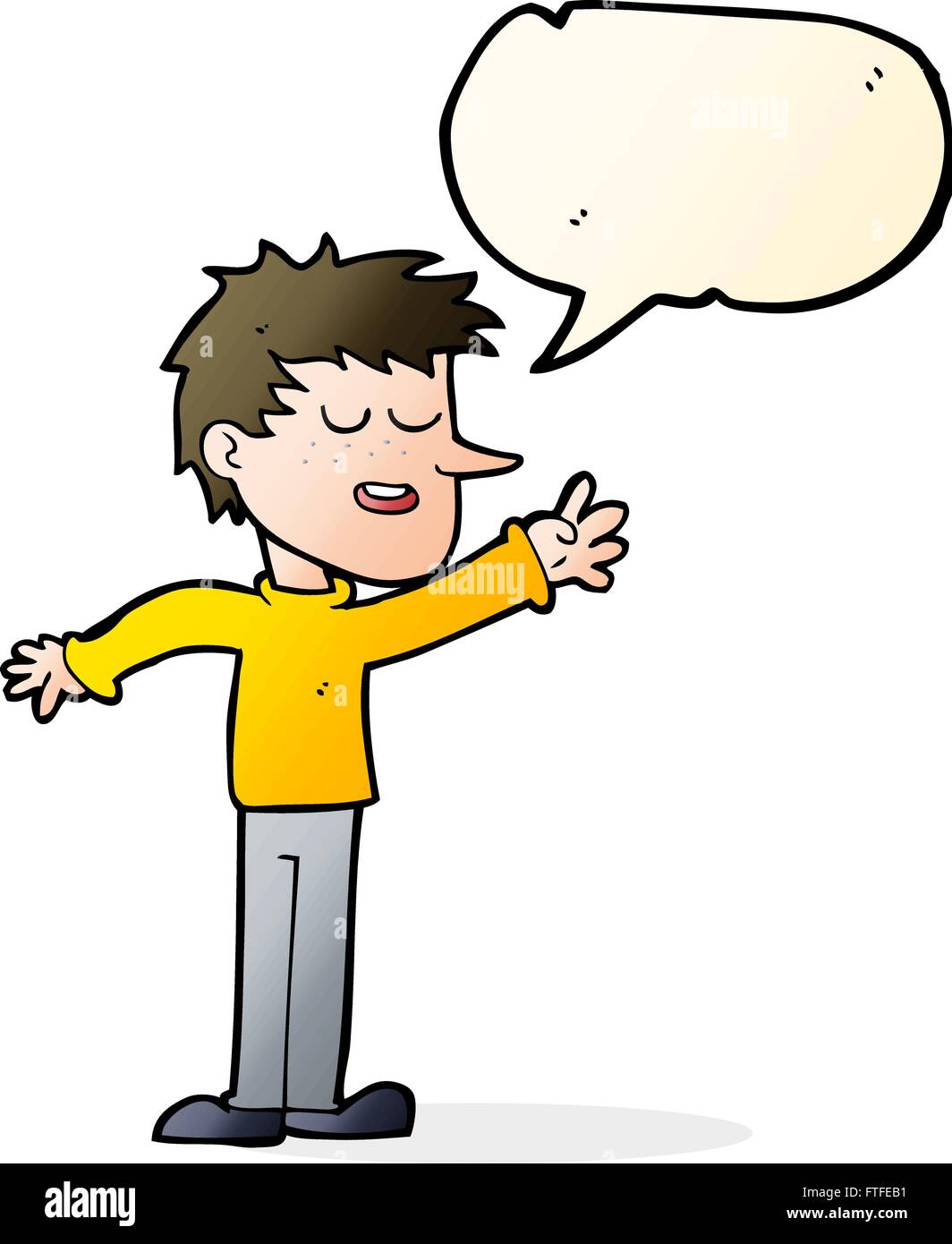 cartoon happy man reaching with speech bubble Stock Vector Image & Art ...