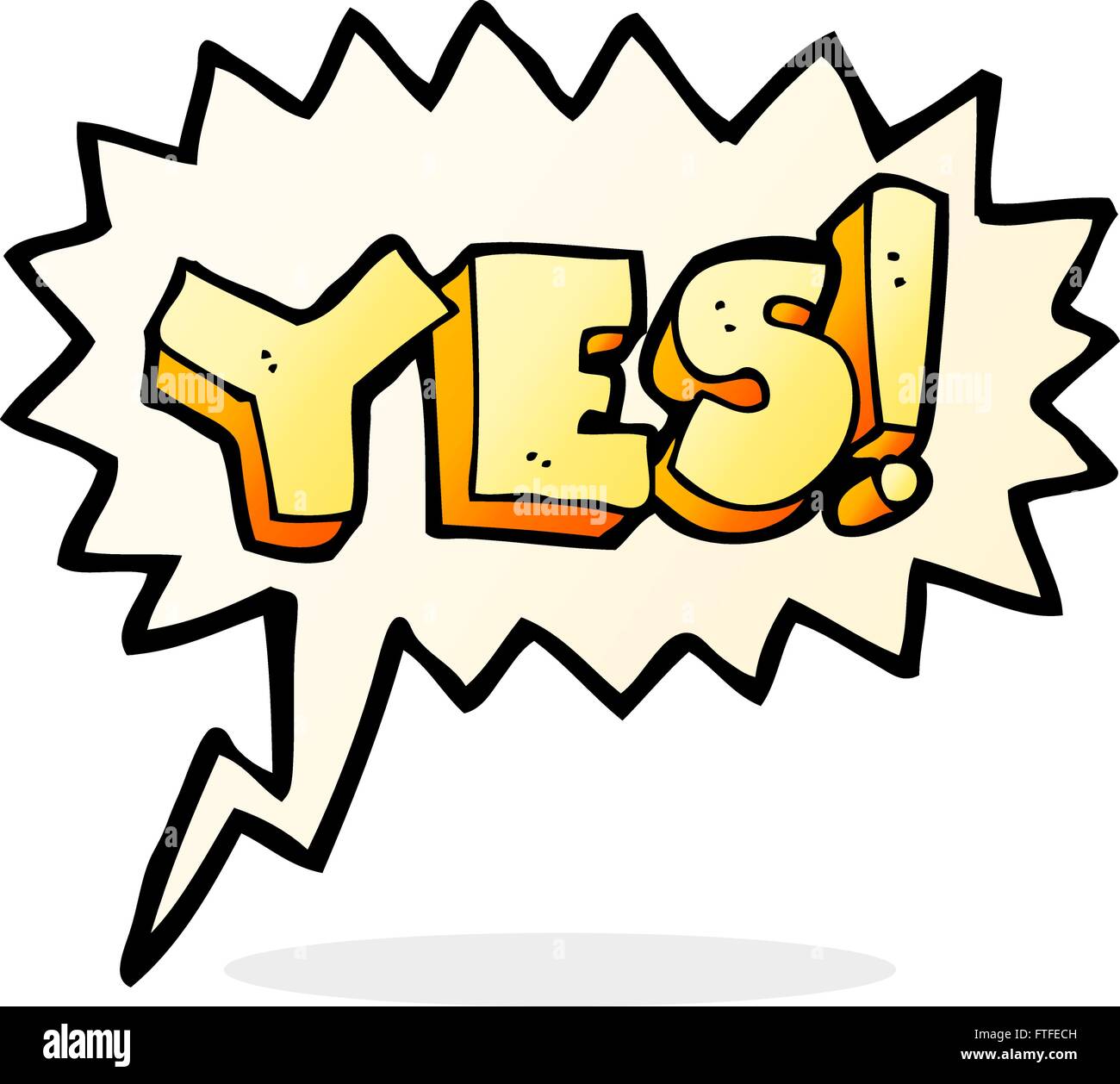 cartoon yes symbol with speech bubble Stock Vector Image & Art - Alamy