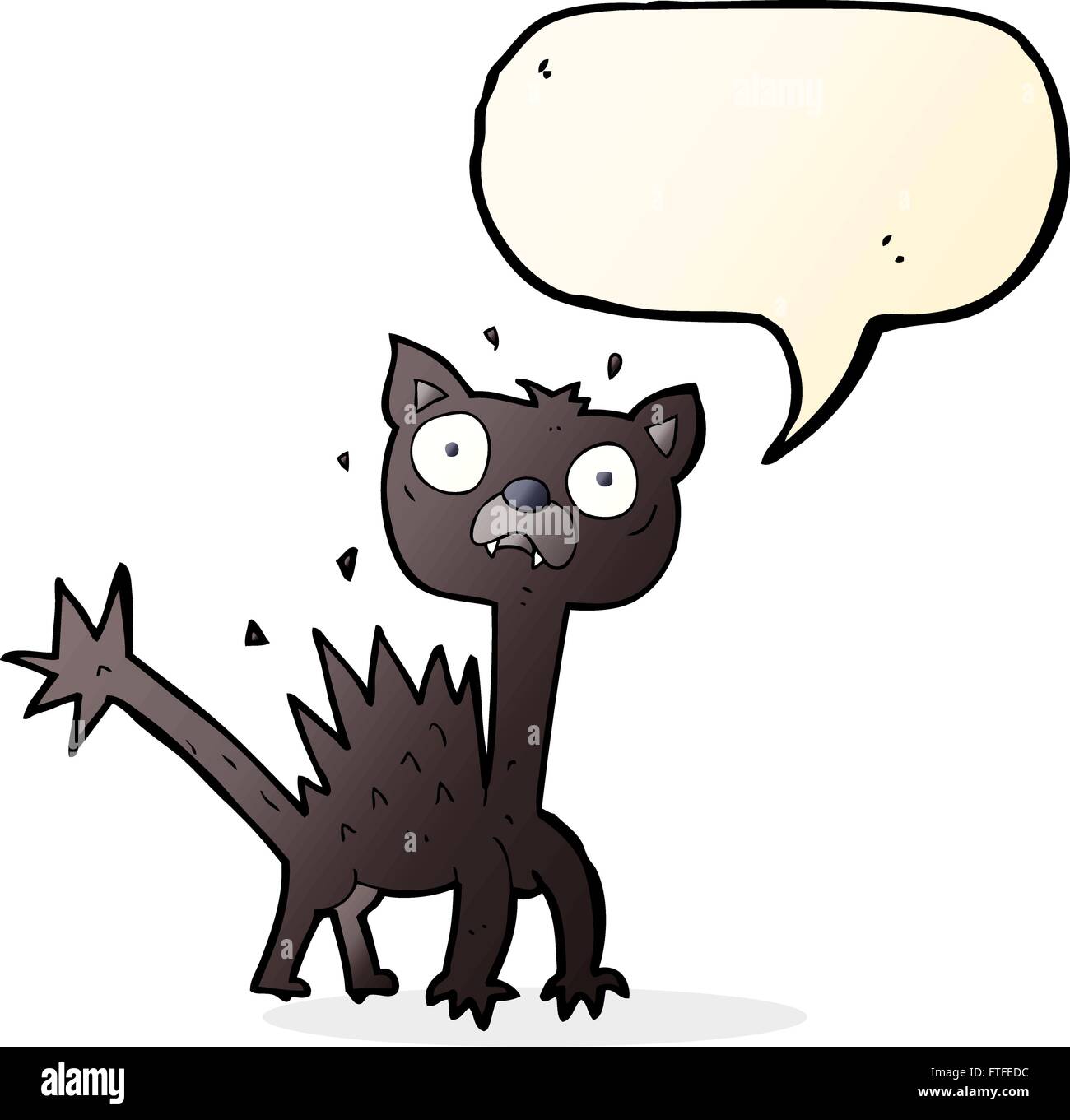 cartoon scared cat with speech bubble Stock Vector Image & Art - Alamy
