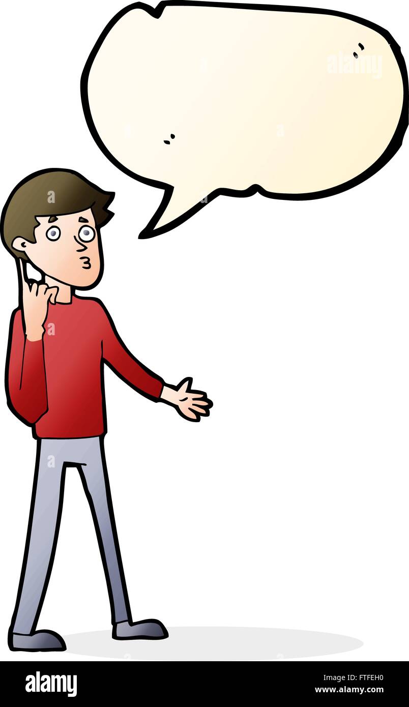 cartoon man asking question with speech bubble Stock Vector Image & Art ...