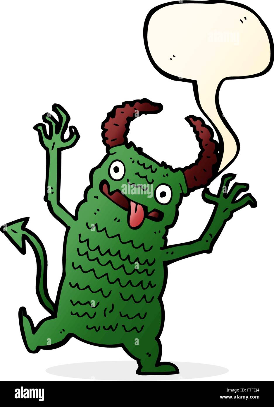 cartoon demon with speech bubble Stock Vector Image & Art - Alamy