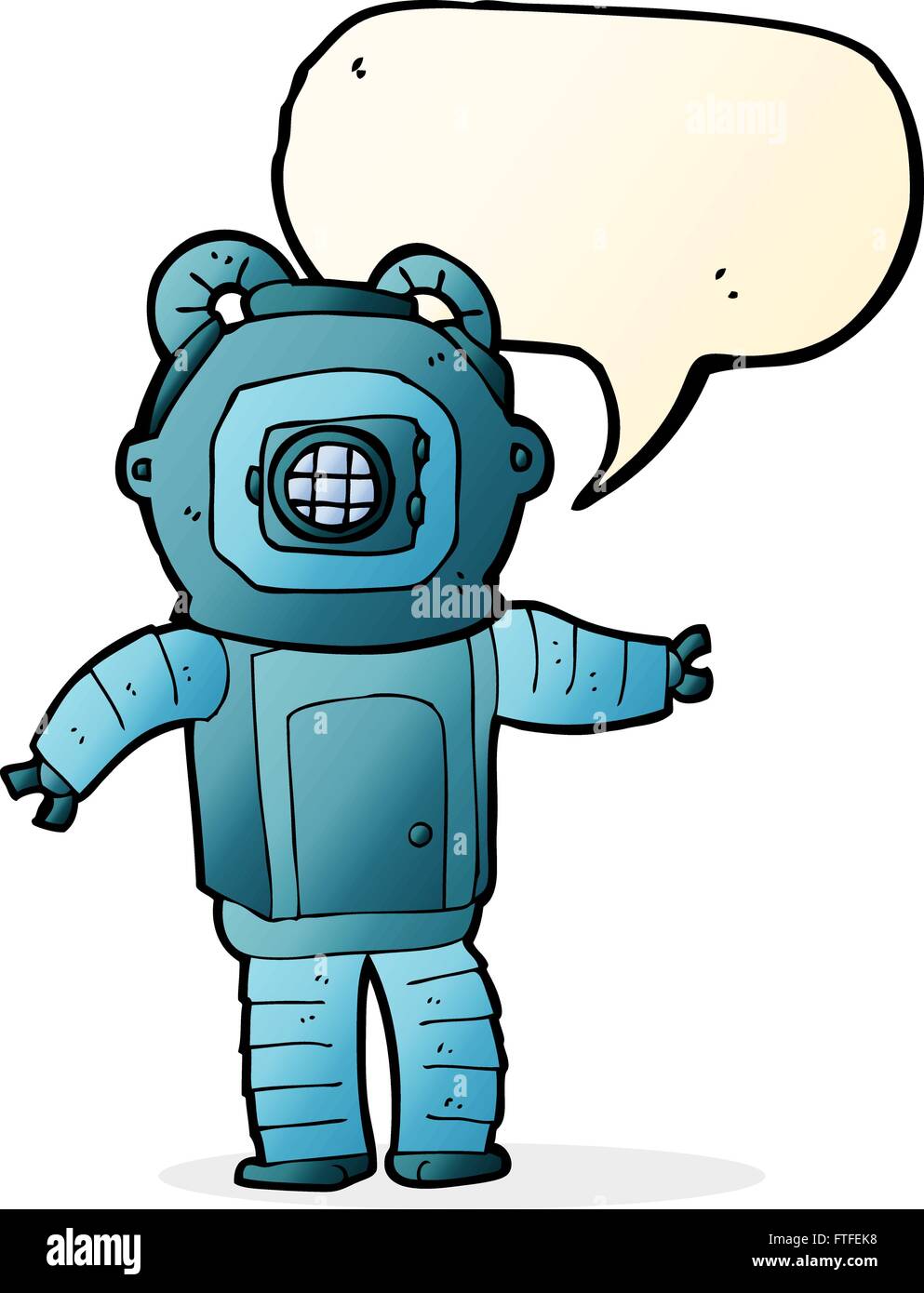 cartoon deep sea diver with speech bubble Stock Vector Image & Art - Alamy
