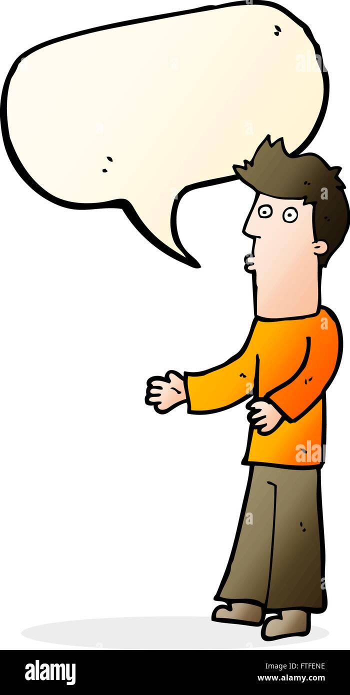 cartoon man explaining with speech bubble Stock Vector Image & Art - Alamy