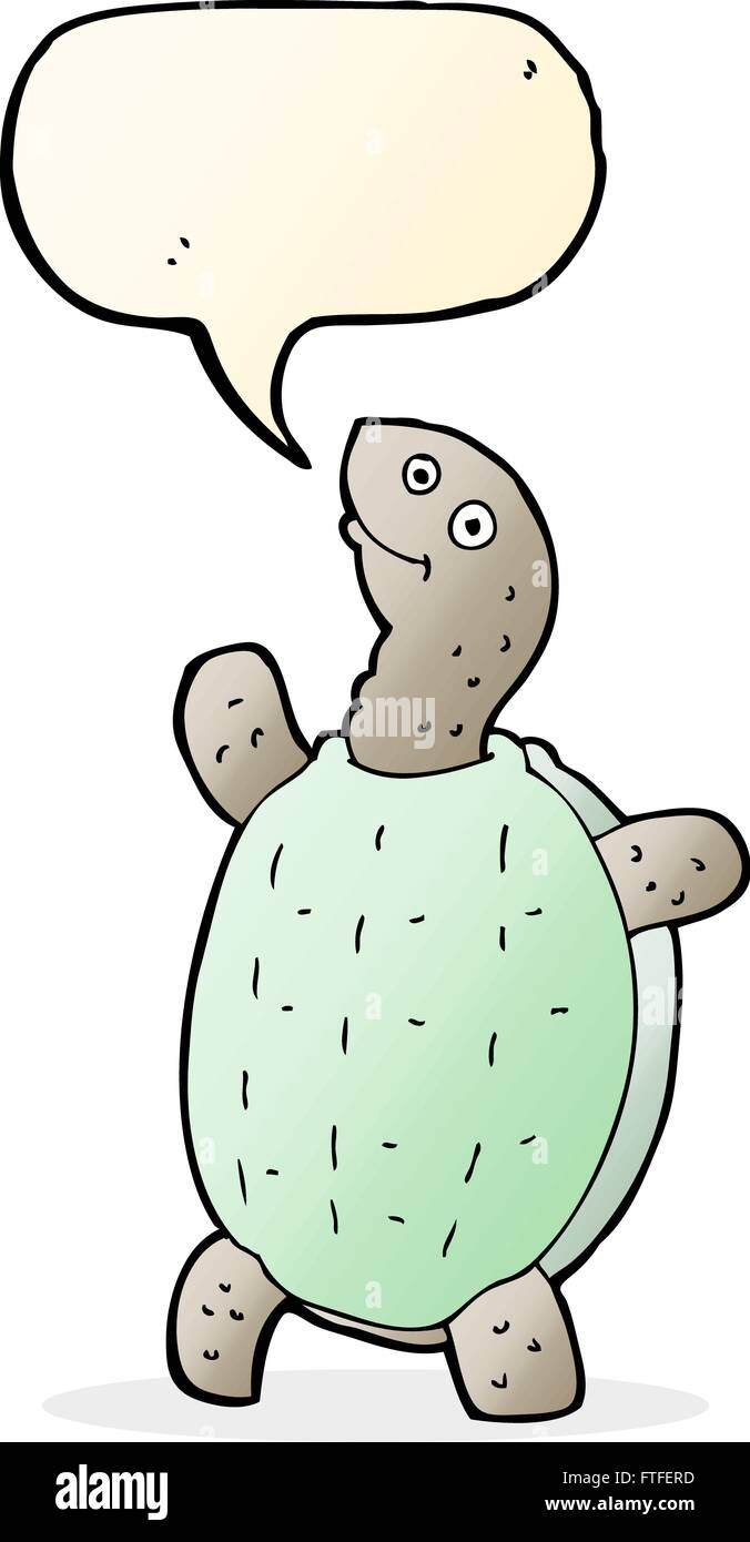 cartoon happy turtle with speech bubble Stock Vector Image & Art - Alamy