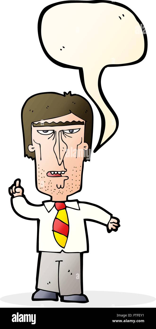 cartoon grumpy boss with speech bubble Stock Vector Image & Art - Alamy