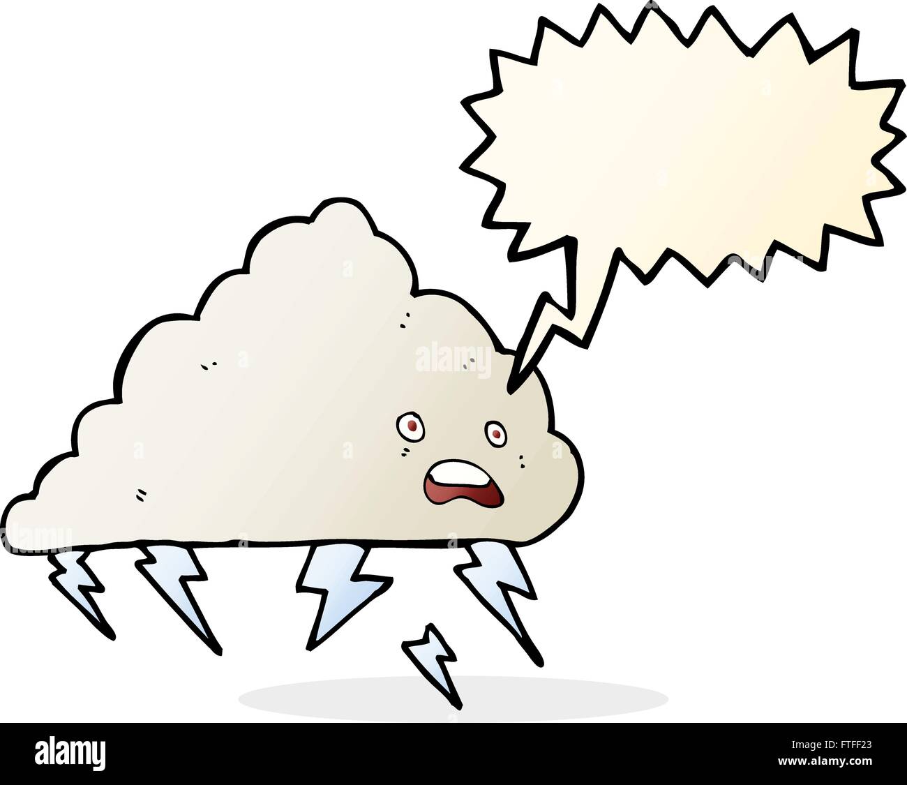 cartoon thundercloud with speech bubble Stock Vector Image & Art - Alamy