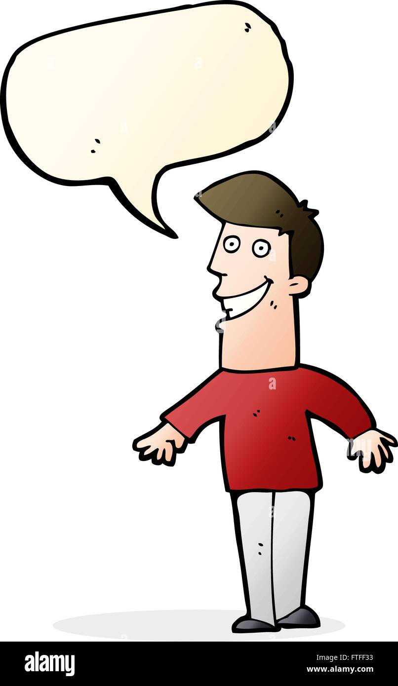 cartoon grinning man with speech bubble Stock Vector Image & Art - Alamy
