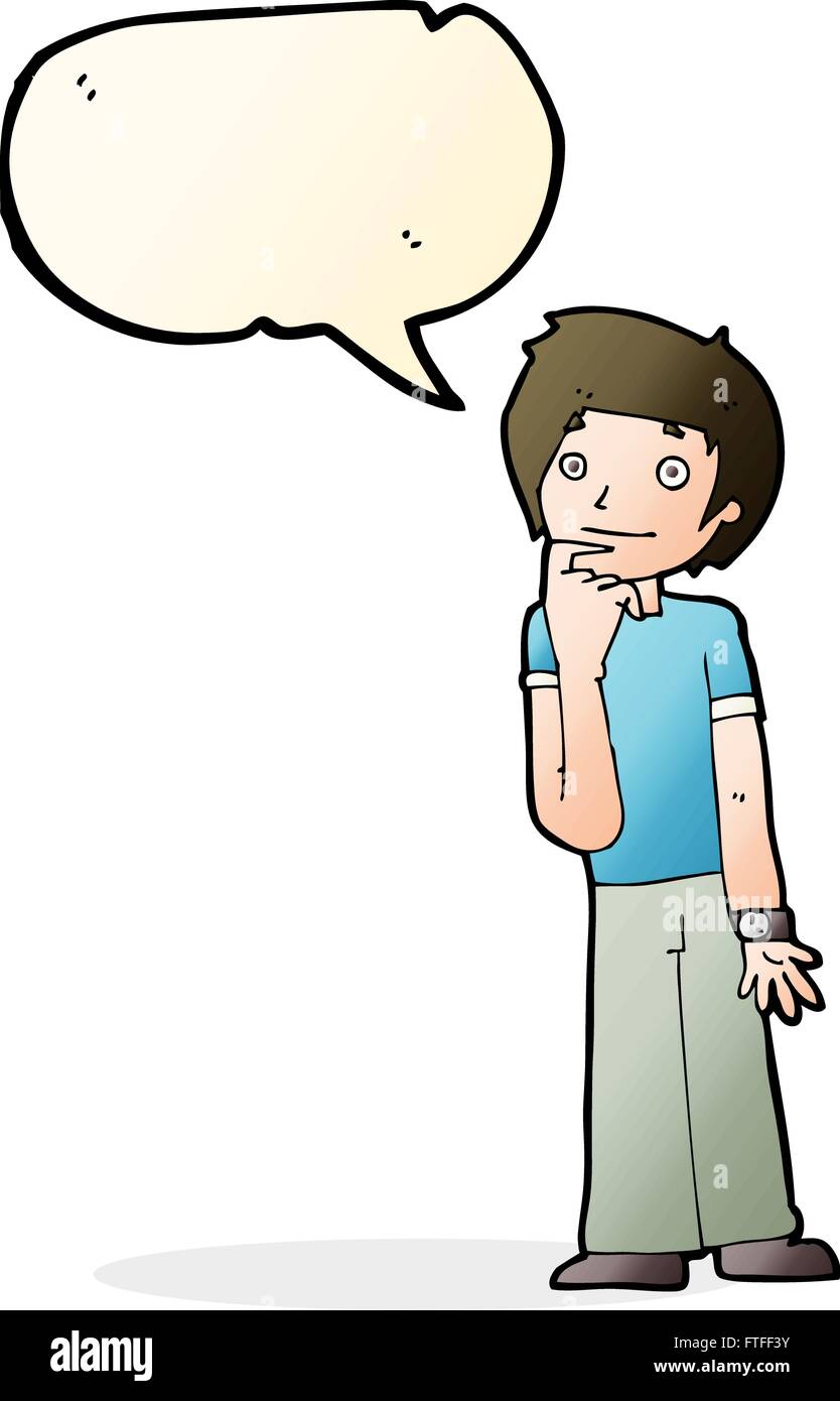 Cartoon boy wondering bubble hi-res stock photography and images - Alamy