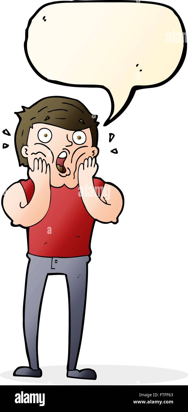 cartoon gasping man with speech bubble Stock Vector Image & Art - Alamy