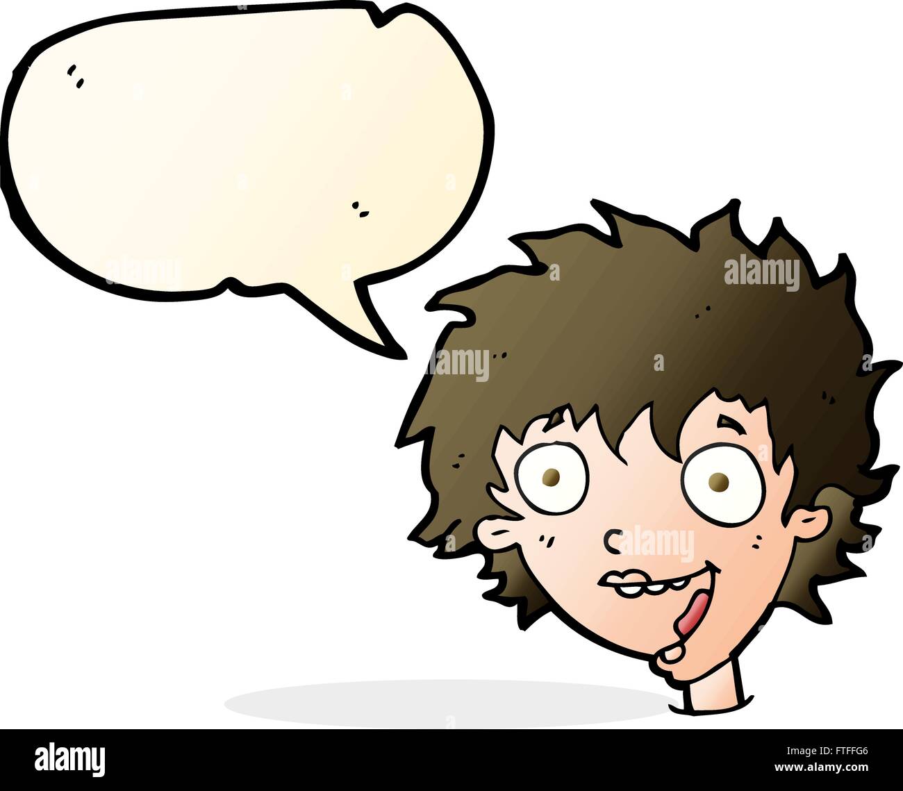 cartoon crazy excited woman with speech bubble Stock Vector Image & Art ...
