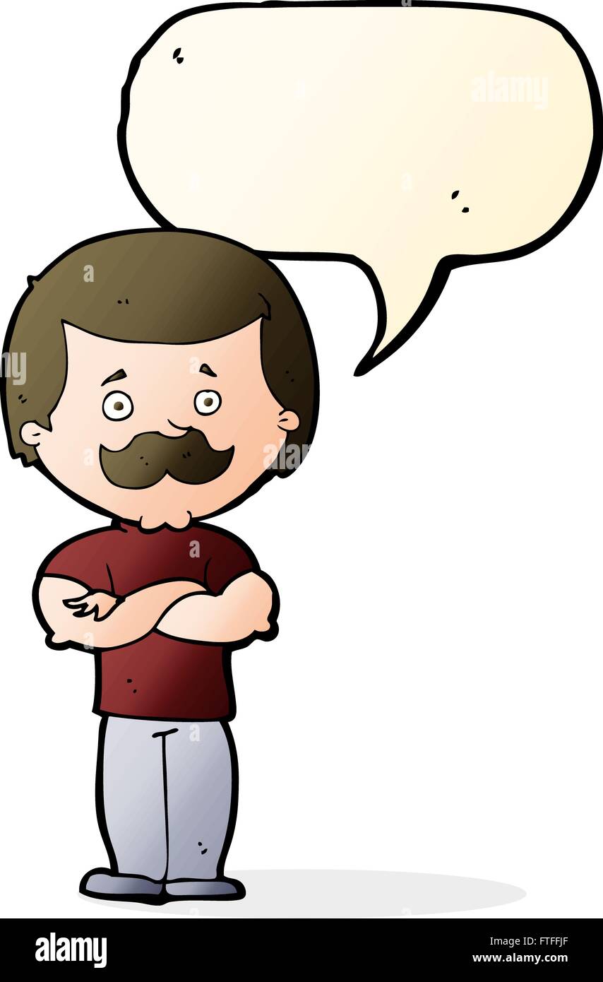 cartoon manly mustache man with speech bubble Stock Vector Image & Art ...