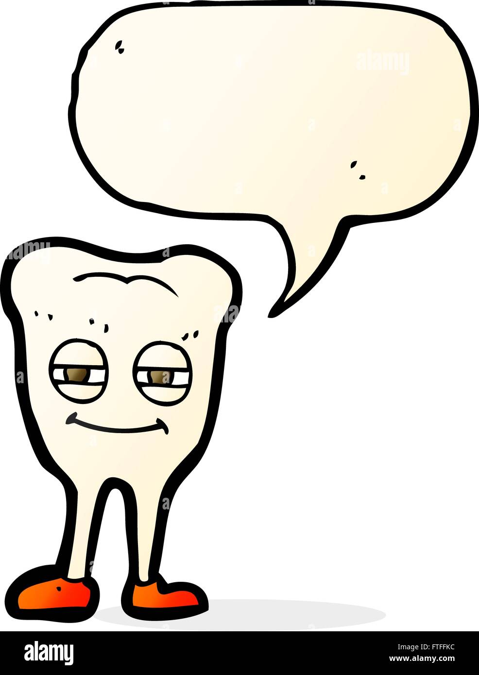 cartoon smiling tooth with speech bubble Stock Vector Image & Art - Alamy