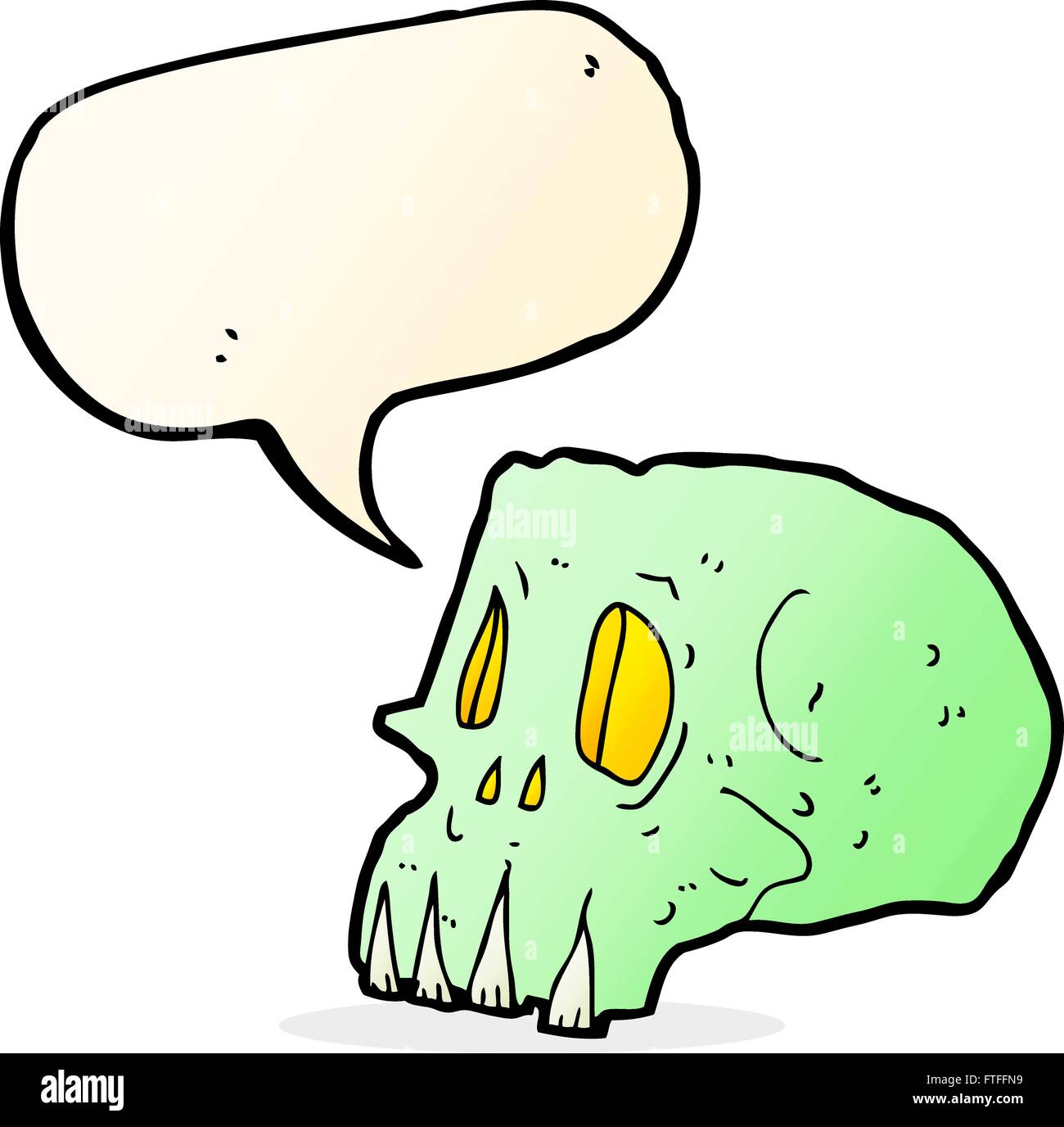 cartoon spooky skull with speech bubble Stock Vector Image & Art - Alamy
