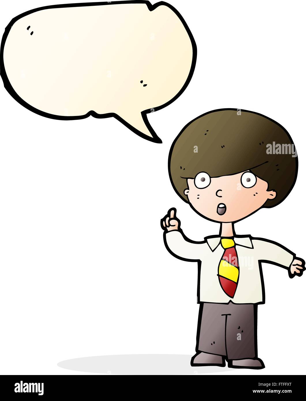 cartoon school boy answering question with speech bubble Stock Vector ...