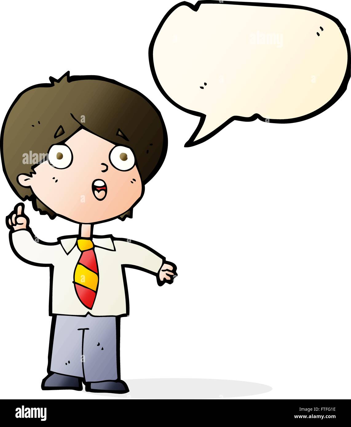 cartoon schoolboy answering question with speech bubble Stock Vector ...