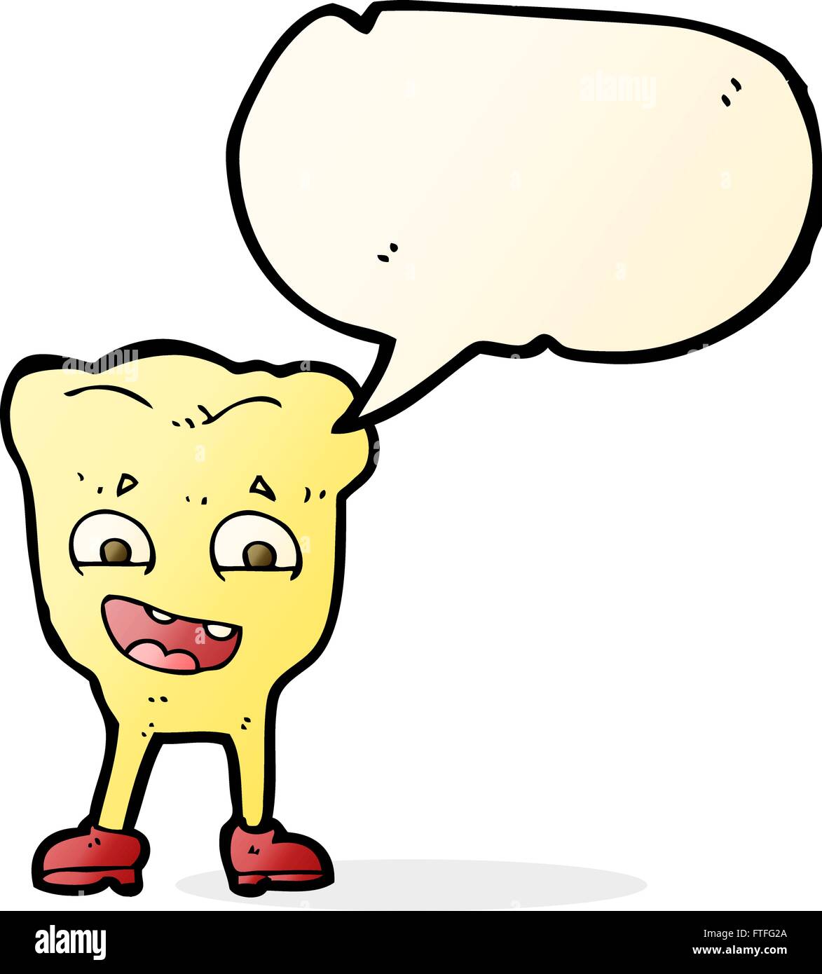 cartoon yellow tooth with speech bubble Stock Vector Image & Art - Alamy