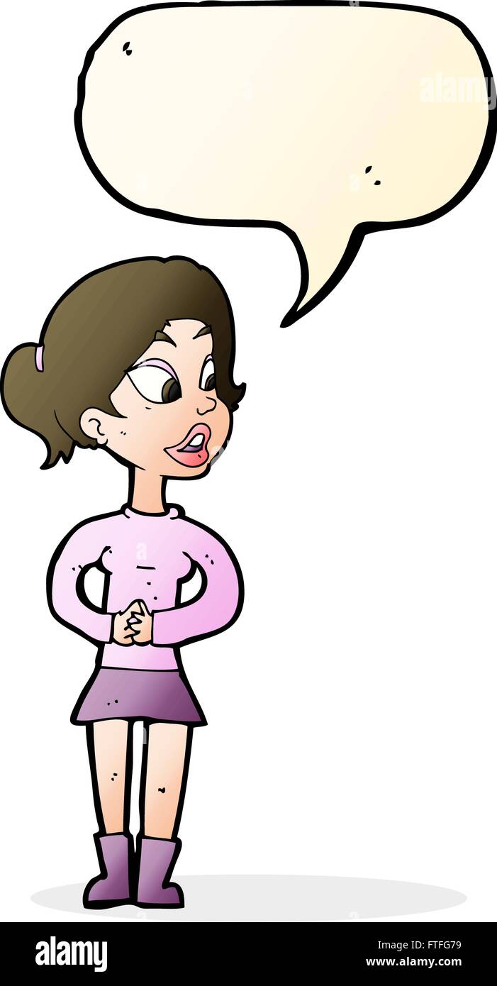 Cartoon girl talking hi-res stock photography and images - Alamy