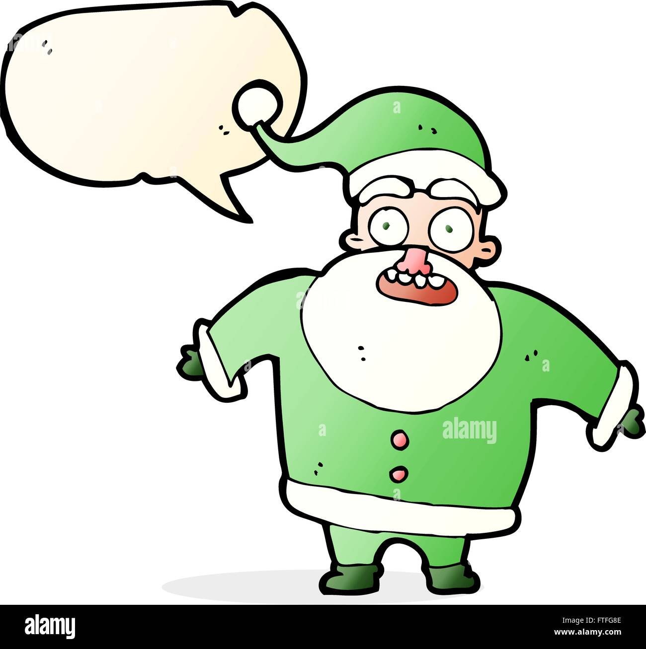 cartoon shocked santa claus with speech bubble Stock Vector Image & Art ...