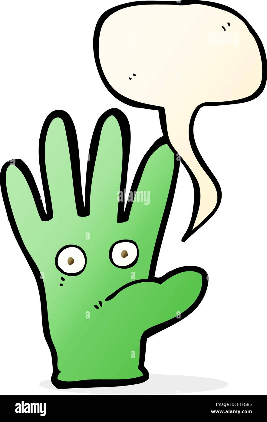 cartoon hand with eyes with speech bubble Stock Vector Image & Art - Alamy