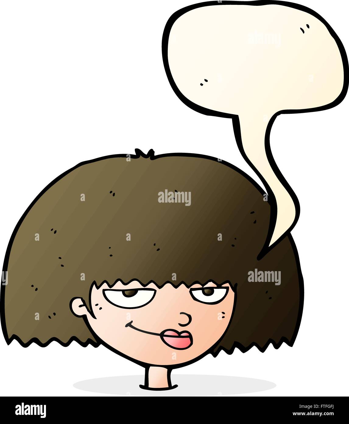 cartoon mean female face with speech bubble Stock Vector Image & Art ...