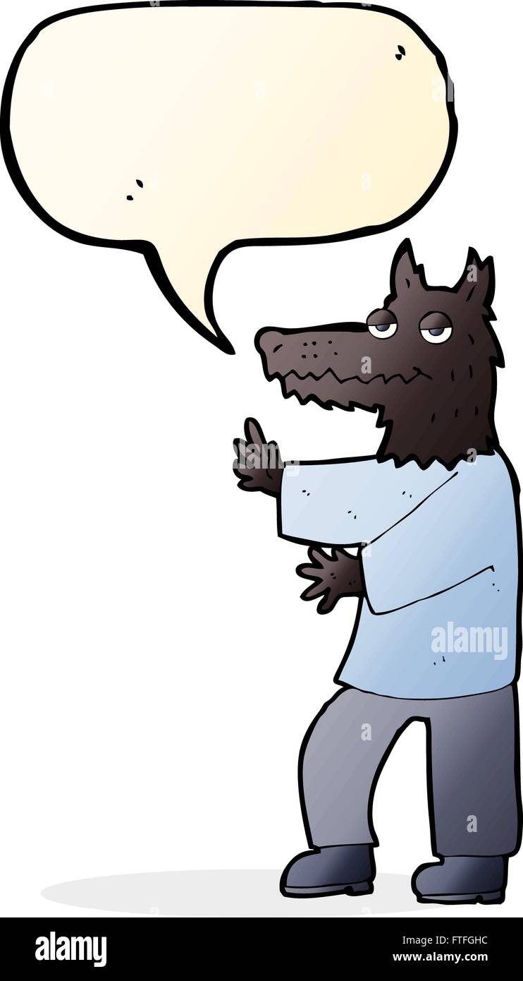 cartoon werewolf with speech bubble Stock Vector Image & Art - Alamy