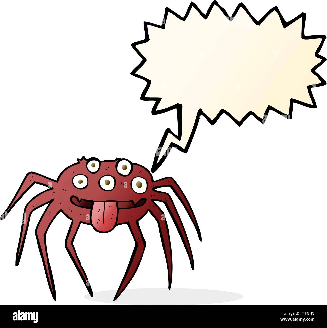 cartoon gross halloween spider with speech bubble Stock Vector Image ...