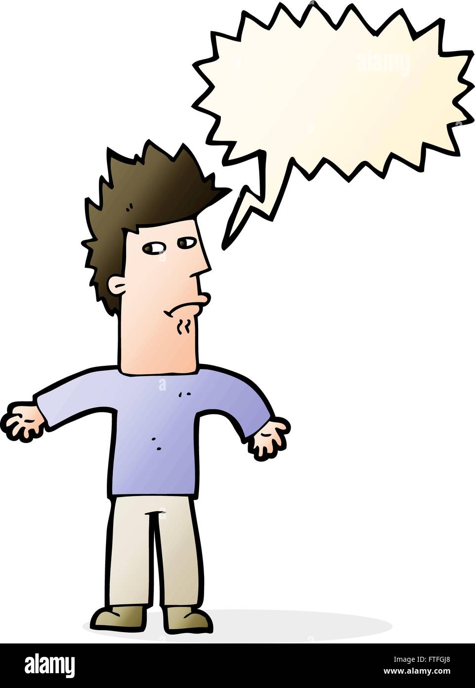 cartoon confused man with speech bubble Stock Vector Image & Art - Alamy