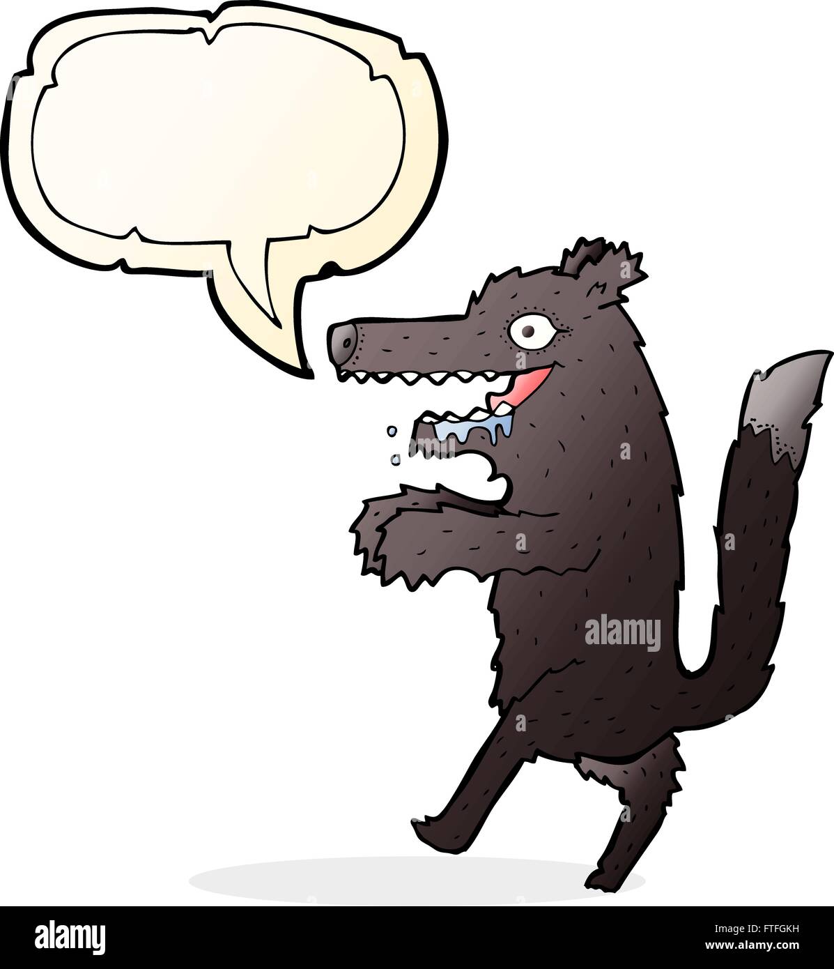 cartoon big bad wolf with speech bubble Stock Vector Image & Art - Alamy