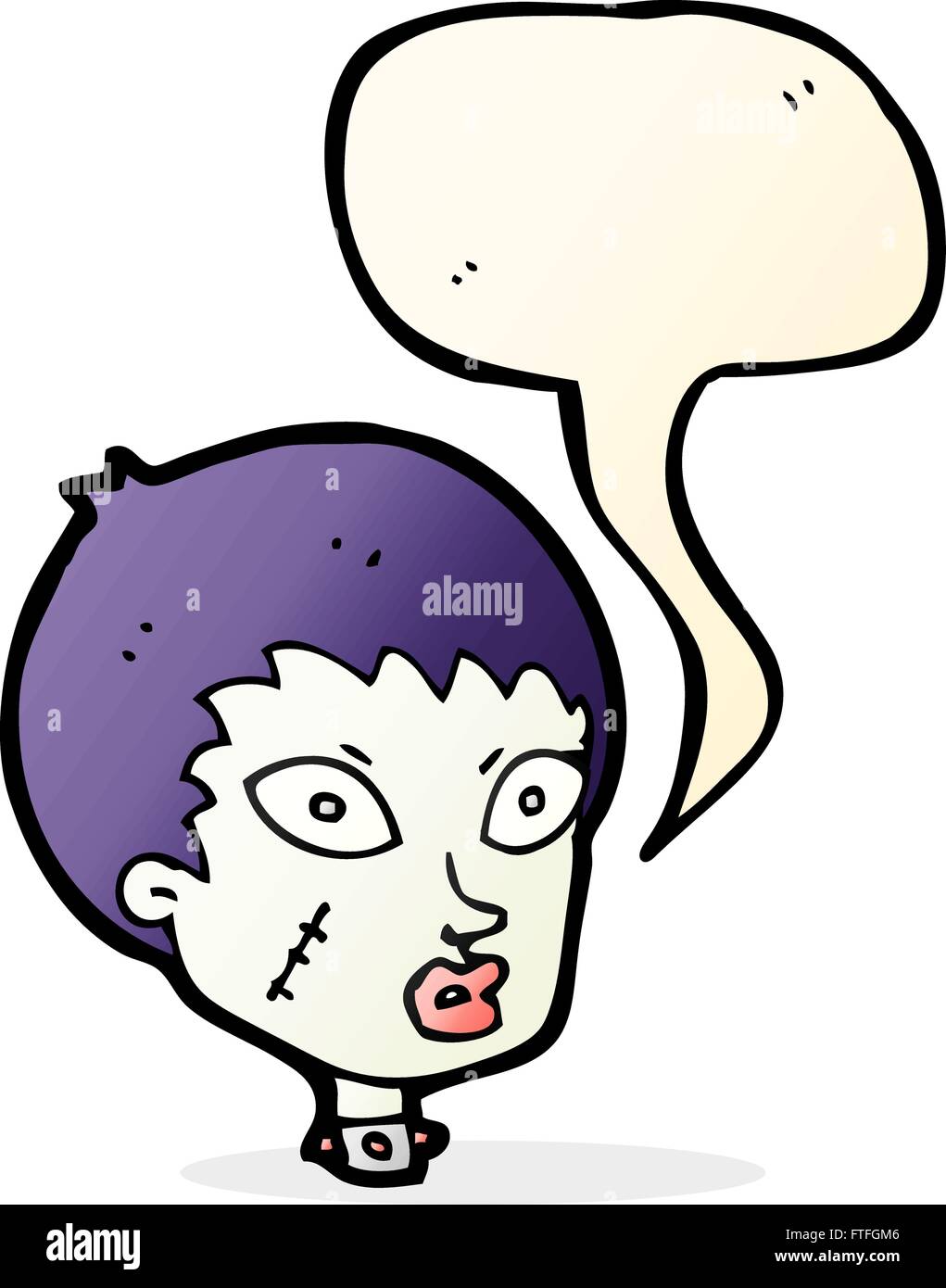 cartoon female zombie head with speech bubble Stock Vector Image & Art ...