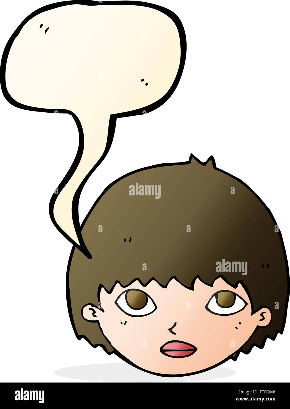 cartoon girl staring with speech bubble Stock Vector Image & Art - Alamy