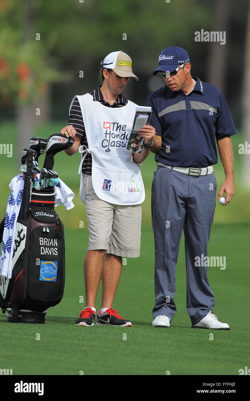 Palm Beach Gardens, Fla, USA. 1st Mar, 2012. Brian Davis and his caddie ...