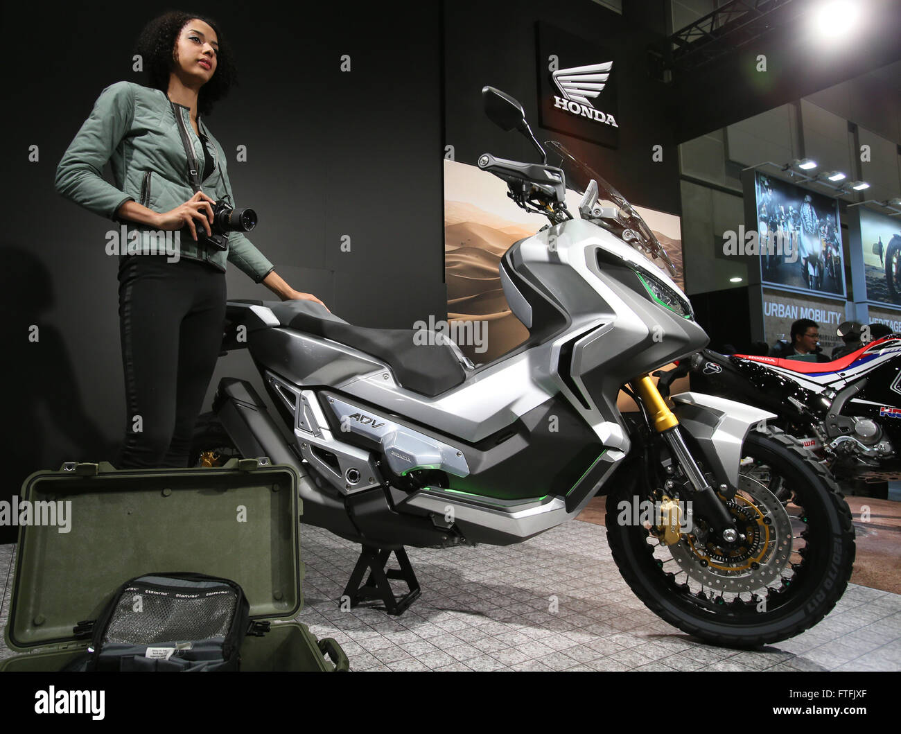 Tokyo, Japan. 27th Mar, 2016. Japanese motorcycle giant Honda Motor ...