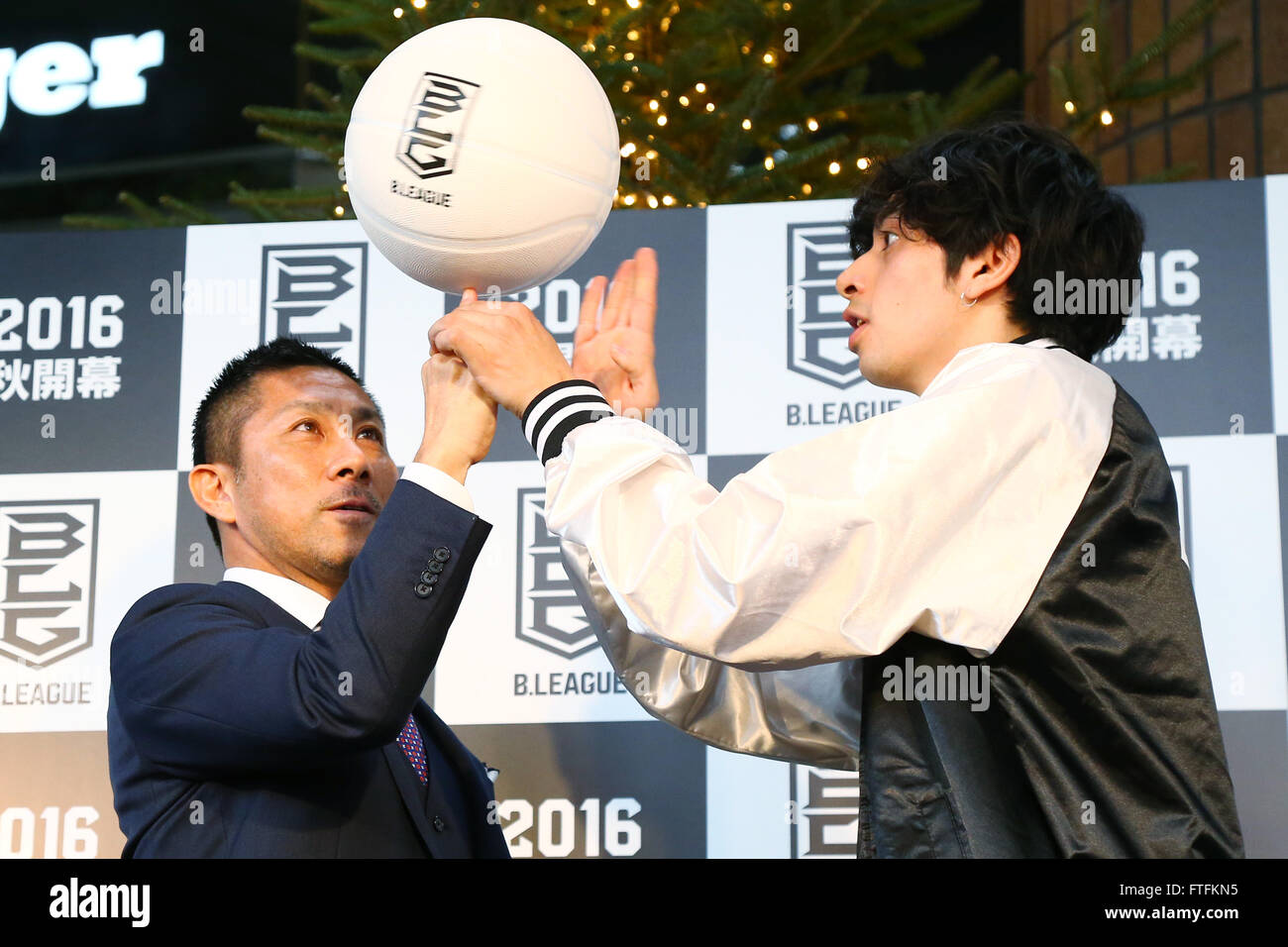 Tokyo, Japan. 28th Mar, 2016. (L-R) Masakiyo Maezono, ZiNEZ Basketball ...