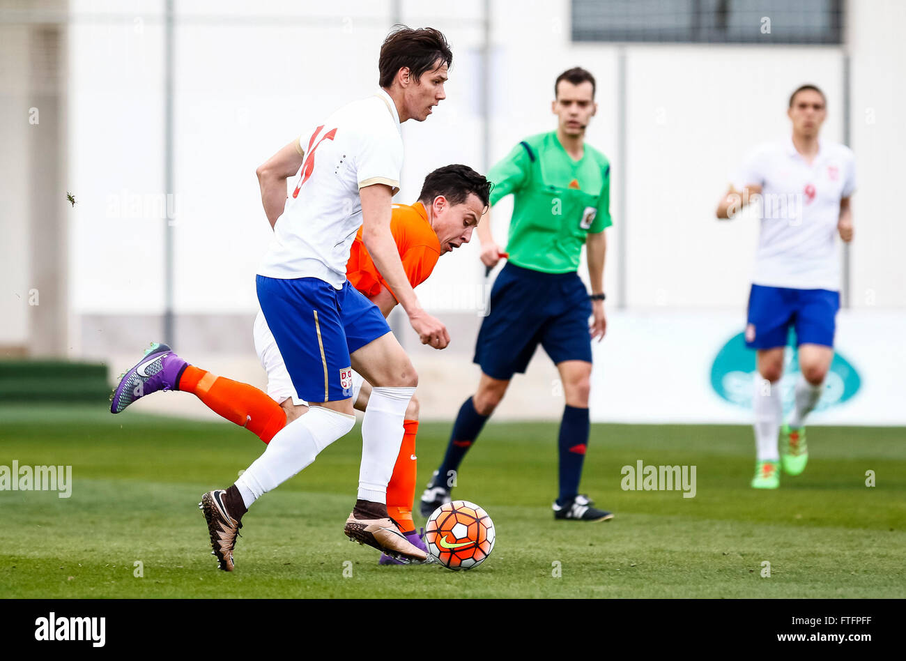 San Pedro del Pinatar, Spain. 28th March, 2016. Friendly football match ...