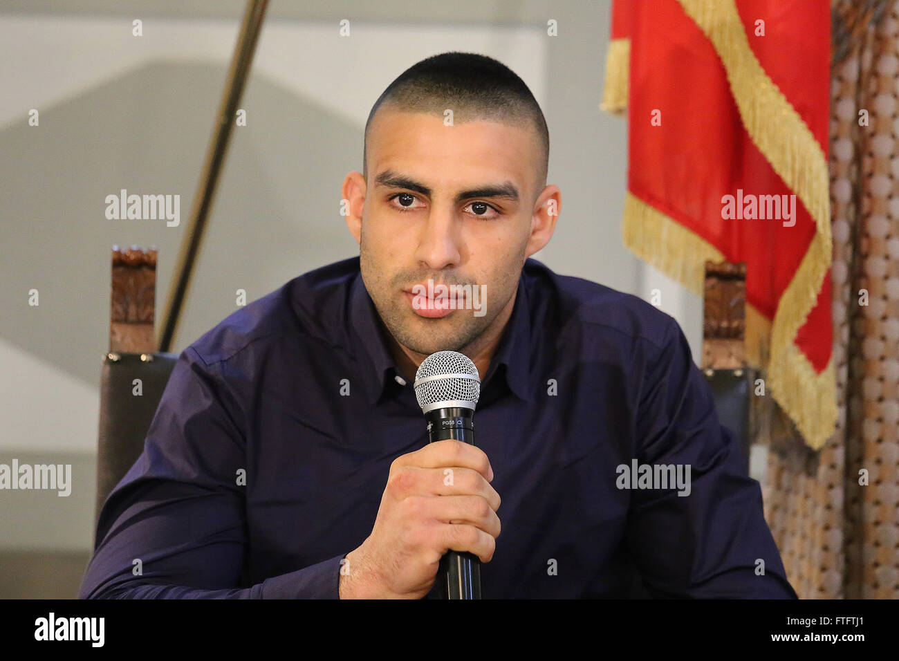 Torino, Italy. 09th Mar, 2016. The champion Mustapha Haida ...