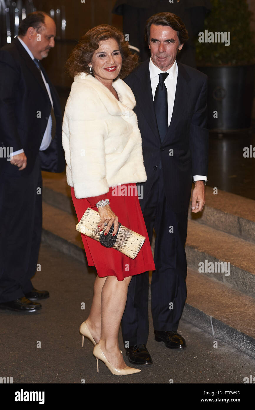 Madrid, Madrid, Spain. 28th Mar, 2016. Jose Maria Aznar, Ana Botella ...