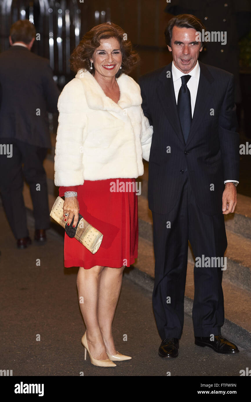 Madrid, Madrid, Spain. 28th Mar, 2016. Jose Maria Aznar, Ana Botella ...