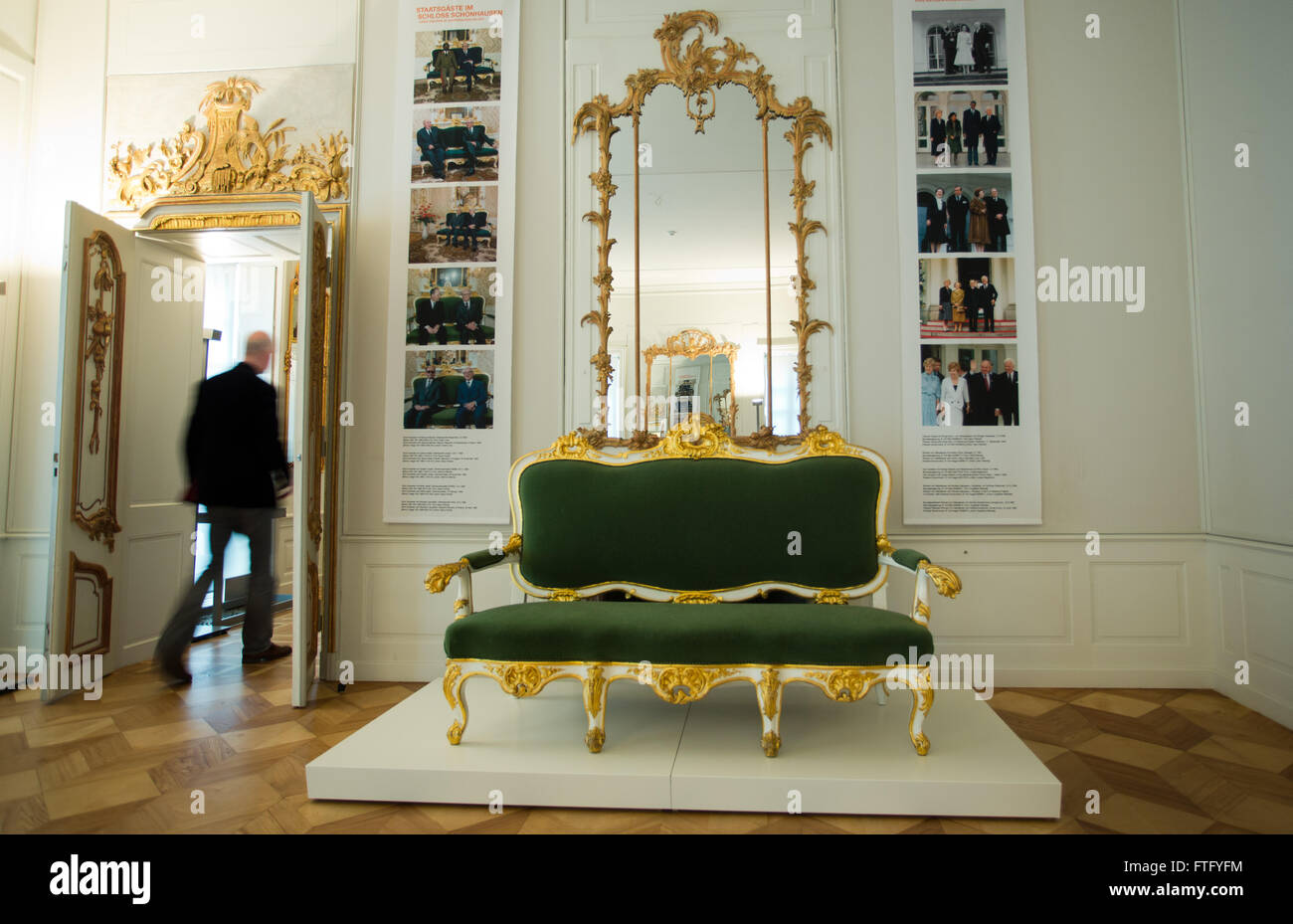 Berlin, Germany. 23rd Mar, 2016. A view of the so-called 'protocol sofa ...