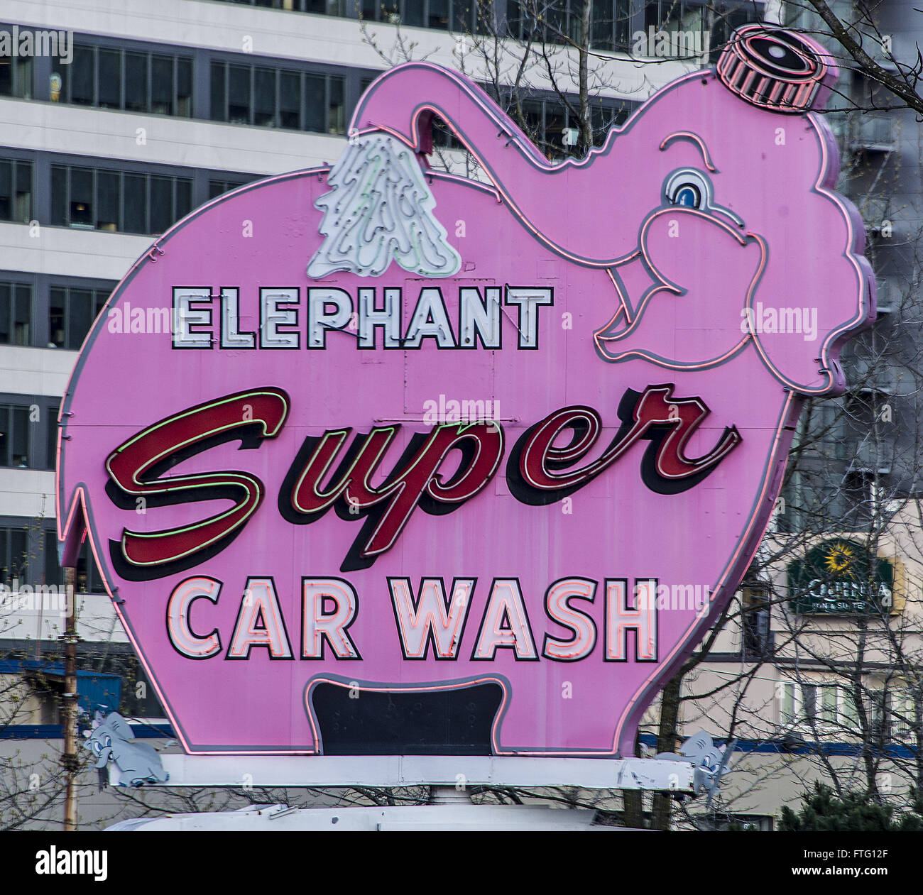 Seattle, Washington, USA. 22nd Mar, 2016. A rotating pink elephant ...